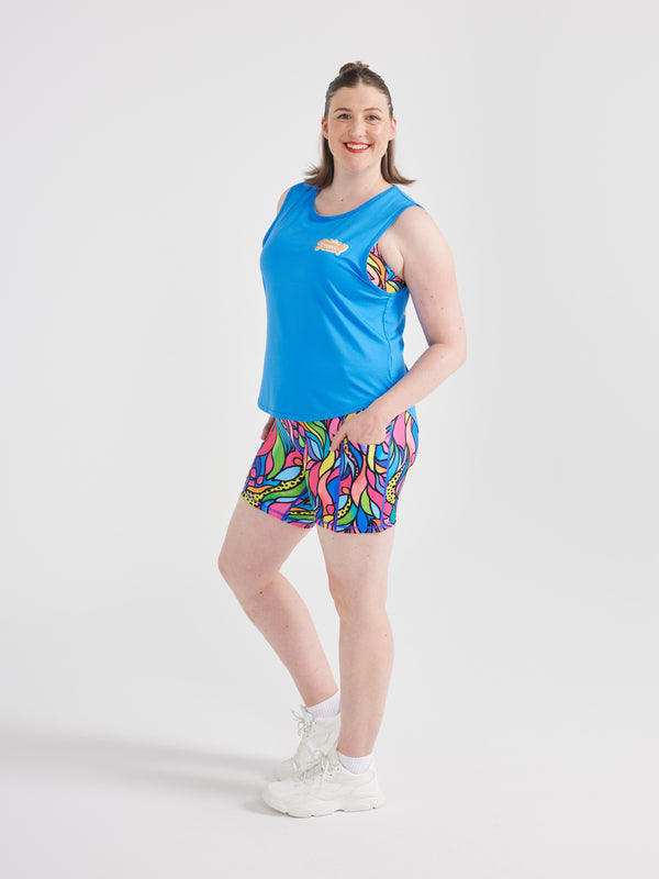 Cobalt Blue Active Curve Tank - Mama Movement